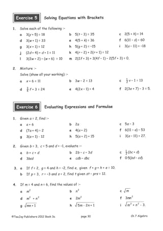 7 level 3a hw chapter 7 algebra | PDF