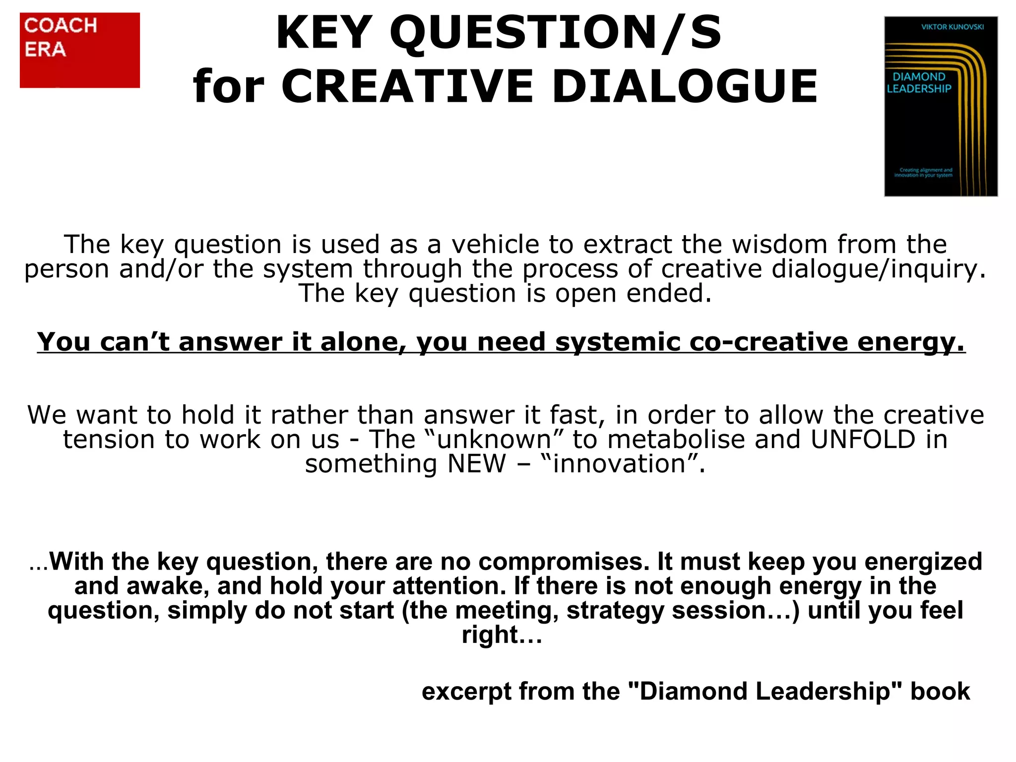 7 SEVEN "7 levels of DIAMOND LEADERSHIP INQUIRY | PPT