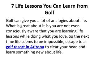 7 life lessons you can learn from golf | PPTX