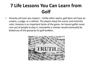 7 life lessons you can learn from golf | PPTX