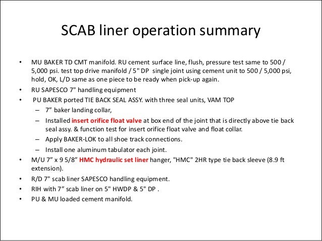 7'' liner running and cementing