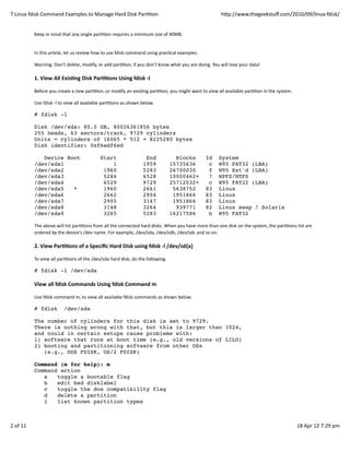7 linux fdisk command examples to manage hard disk partition | PDF