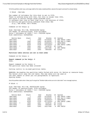 7 linux fdisk command examples to manage hard disk partition | PDF