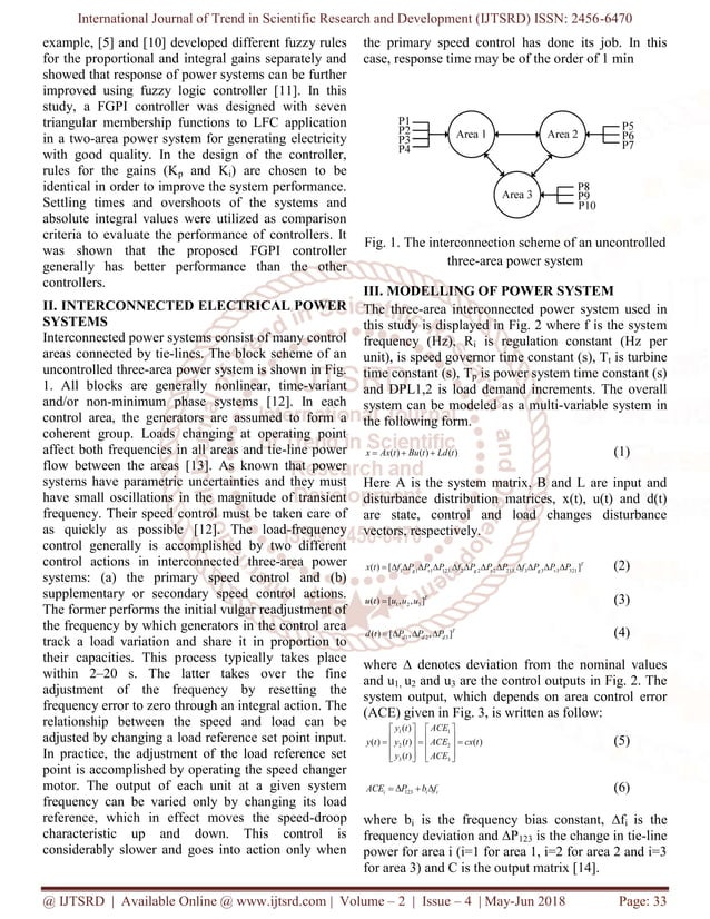 Load Frequency Control in Three Area Power System using Fuzzy Logic Controller | PDF