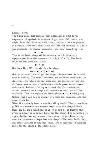 7Logical FormThe basic issue that logical form addresses | PDF
