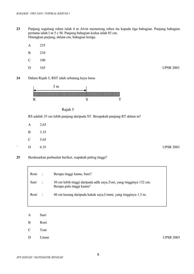 7 m3 k1 ukuran panjang | PDF