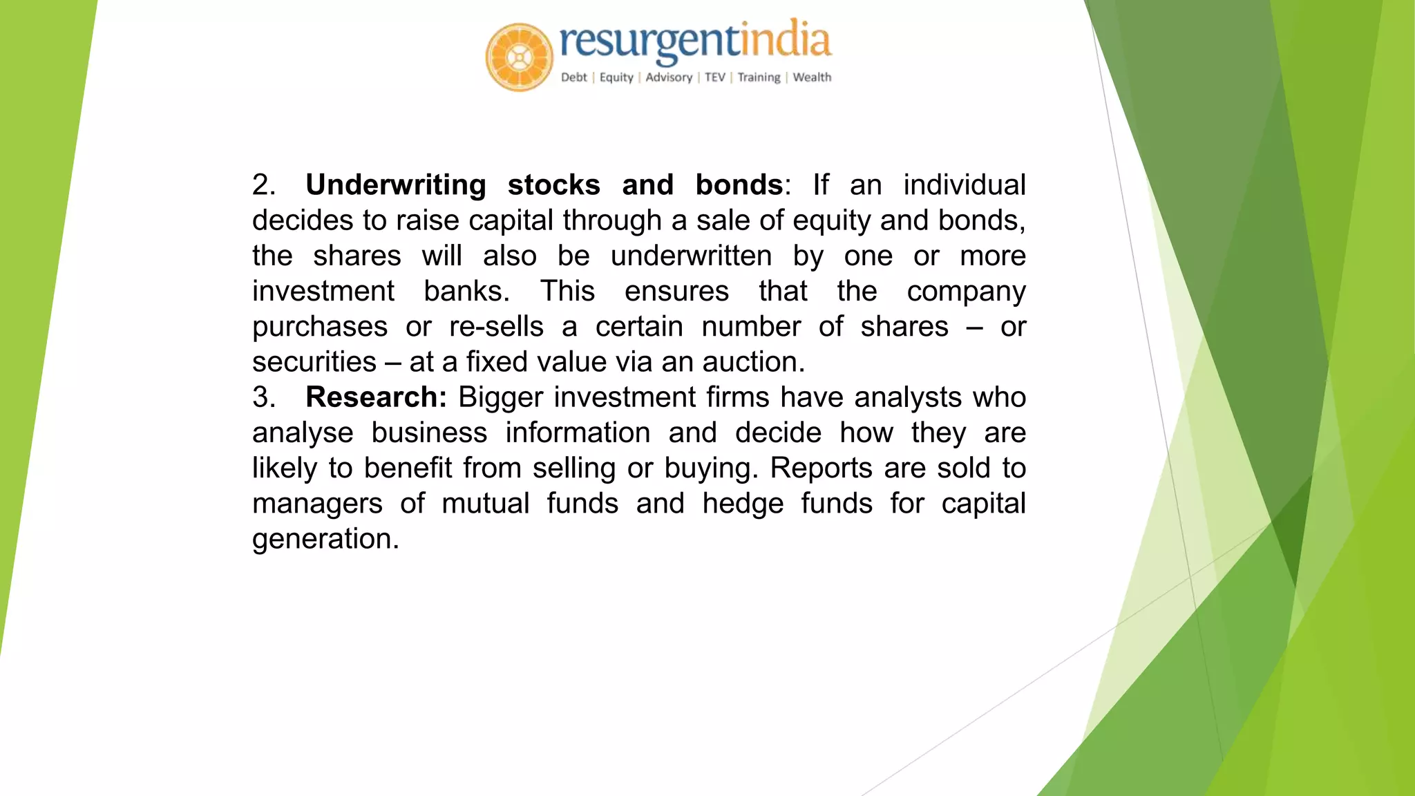 7 main functions of investment banking firm | PPTX