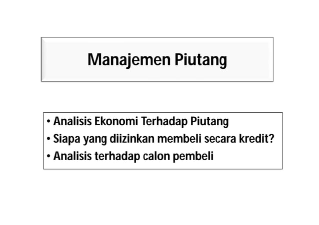 7 manajemen piutang | PDF