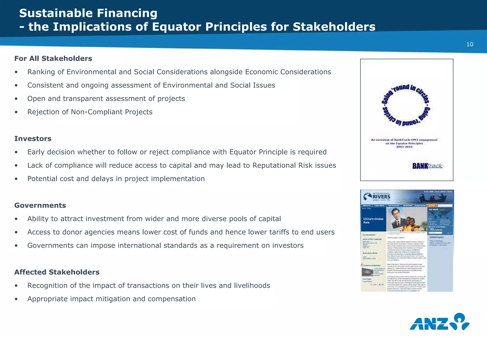 Sustainable Financing: The Equator Principles and the Financing of ...