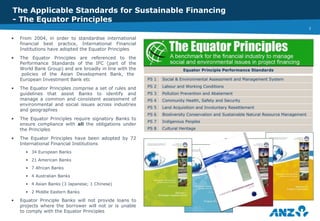 Sustainable Financing: The Equator Principles and the Financing of ...