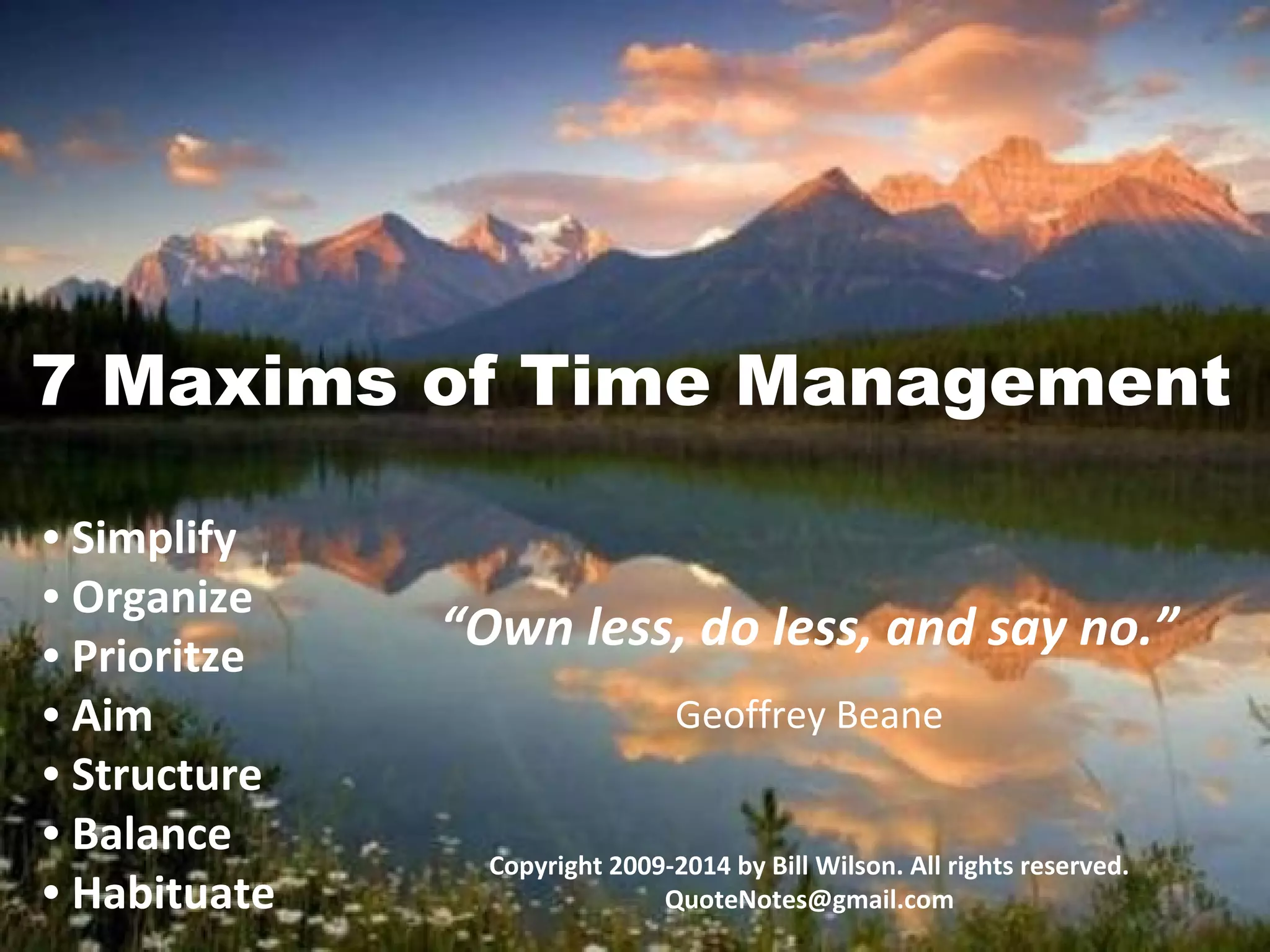 7 maxims of time management | PPT