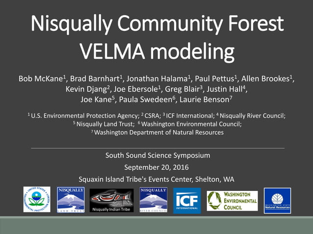 Bob McKane, Nisqually Community Forest VELMA modeling | PPT