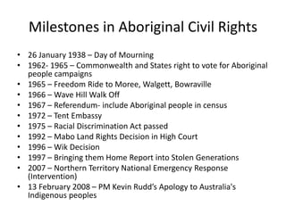 Aboriginal civil rights | PPTX