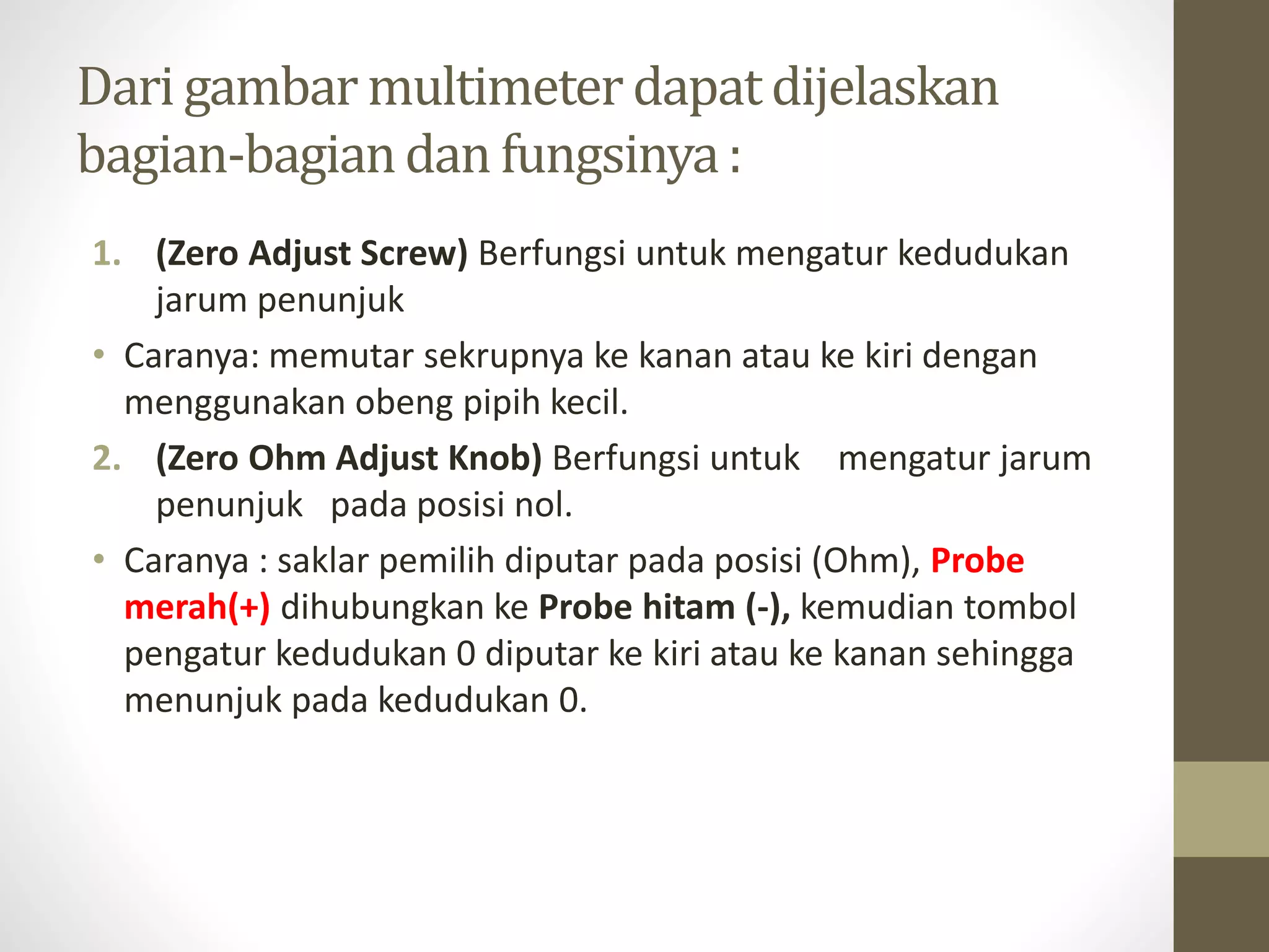 7 menggunakan alat ukur multimeter | PPTX