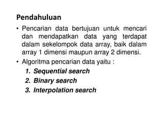 7 Metode Pencarian Data Array | PDF