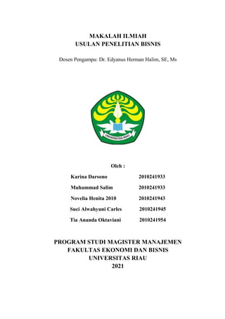 (7)metopel kel. 7 usulan penelitian bisnis | PDF