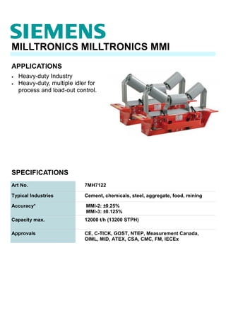 7MH7122 SIEMENS MILLTRONICS MMI BELT SCALE | PDF | Civil Engineering ...