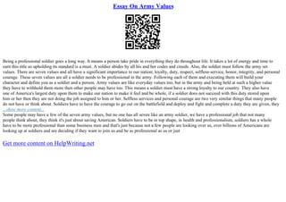 7 Military Core Values | PDF