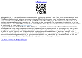 7 Military Core Values | PDF
