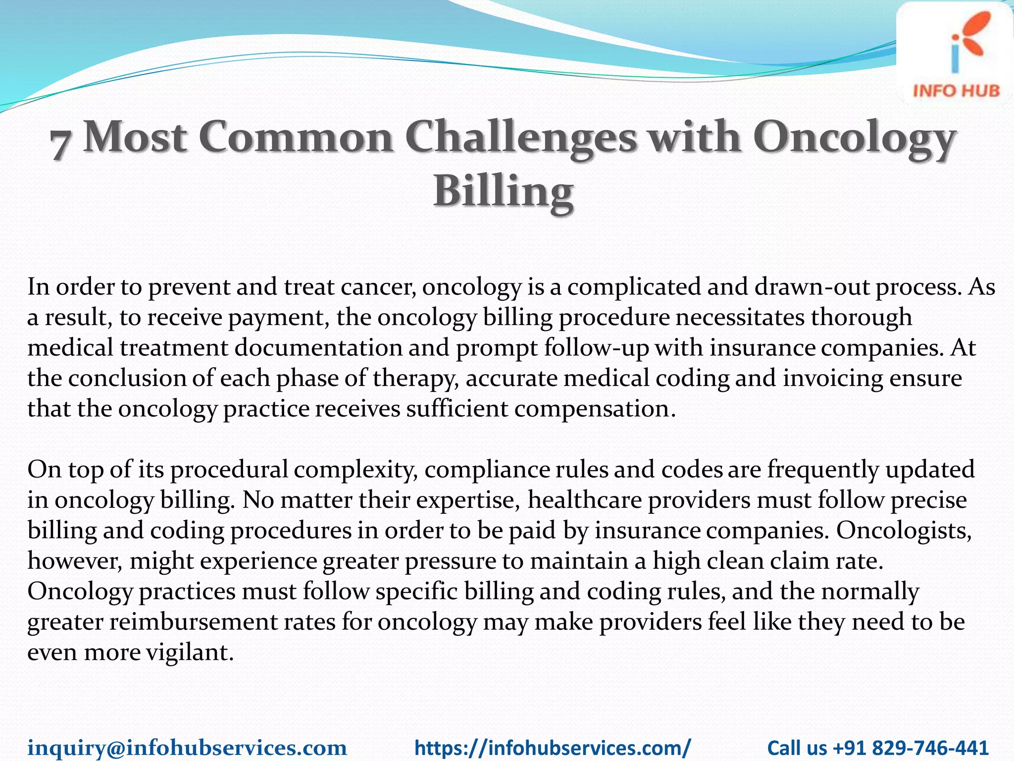 7 Most Common Challenges with Oncology Billing | PPT