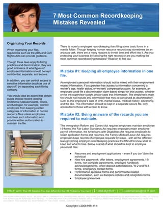 7 Most Common Recordkeeping Mistakes | PDF