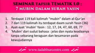 7 "Mubin" Surah Yasin : Munasabah dan Siyaq Ayat | PDF
