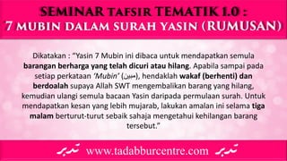 7 "Mubin" Surah Yasin : Munasabah dan Siyaq Ayat | PDF