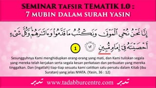 7 "Mubin" Surah Yasin : Munasabah dan Siyaq Ayat | PDF
