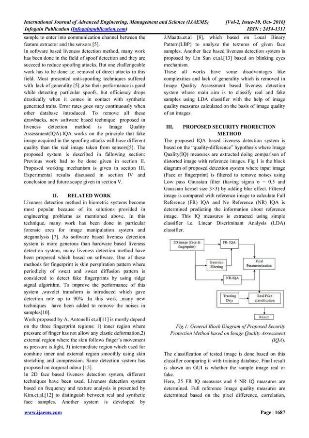7 Multi Biometric Fake Detection System Using Image Quality Based Liveness Detection Pdf
