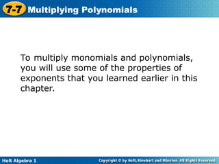 7 Multiplying Polynomials and its process | PPT