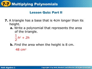 7 Multiplying Polynomials and its process | PPT