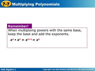 7 Multiplying Polynomials and its process | PPT