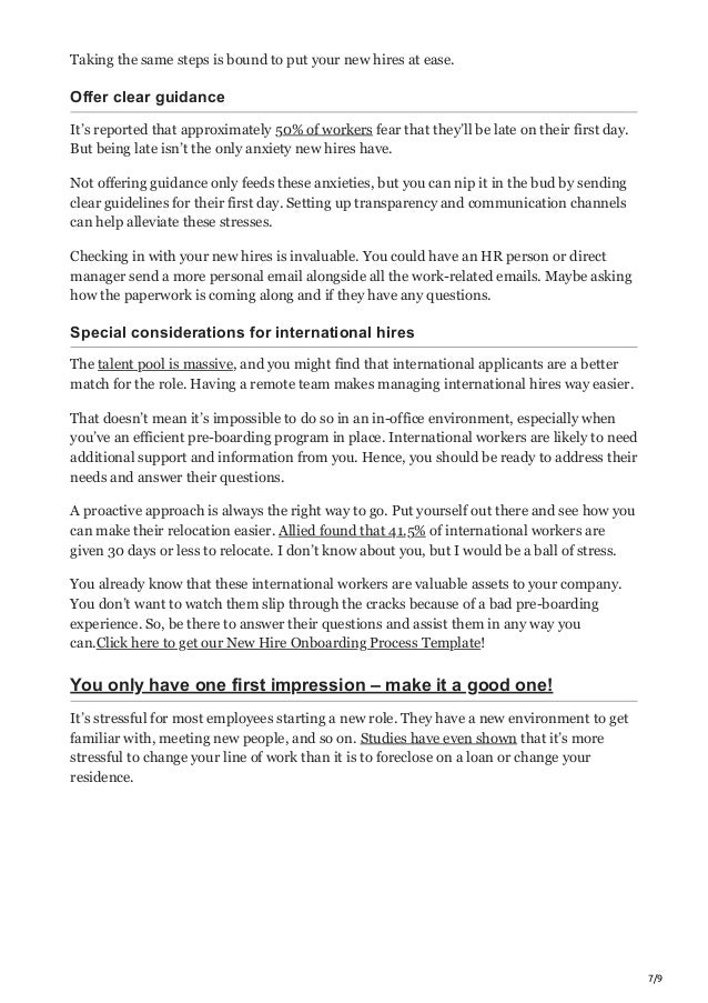 7 Must-Know Strategies for Pre-boarding New Hires like a Pro | PDF