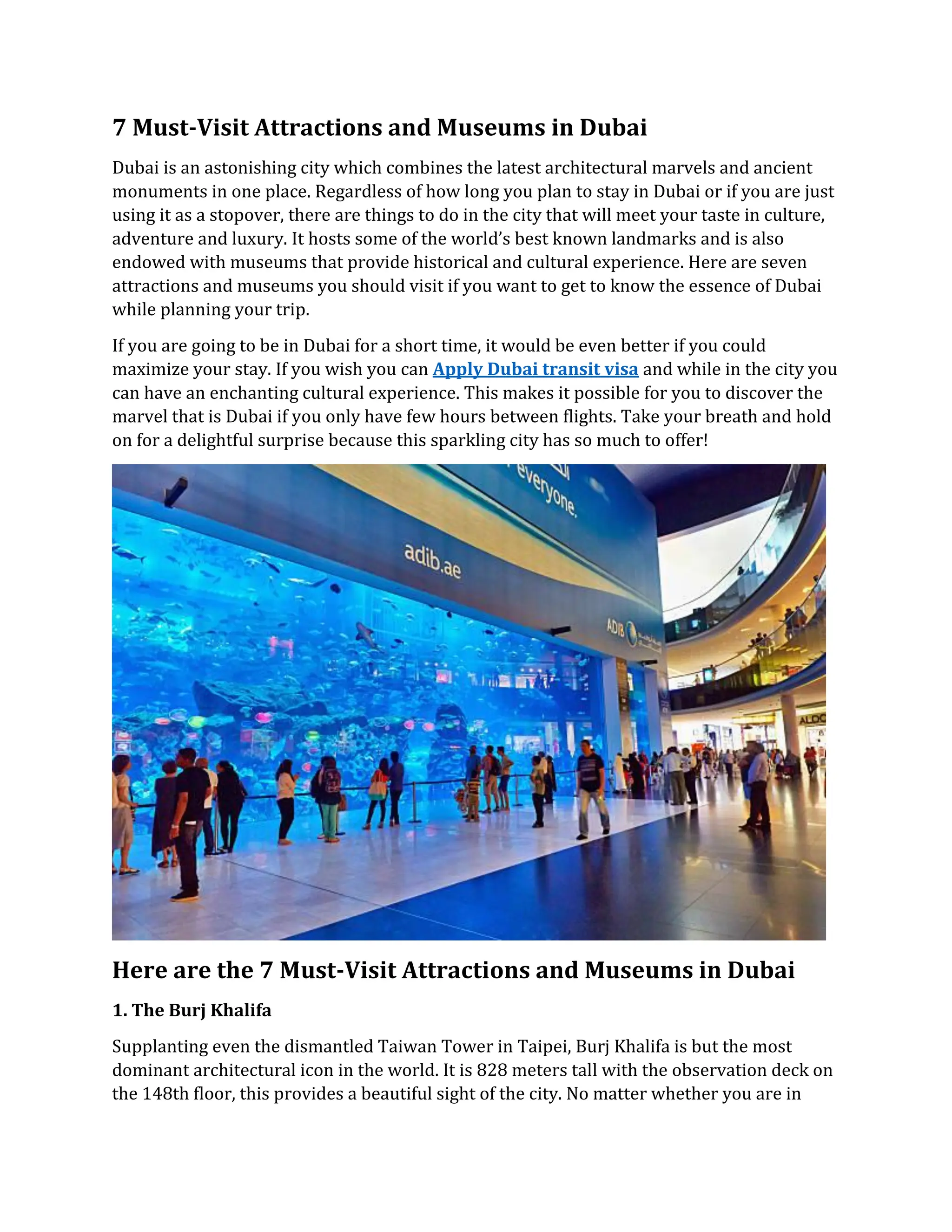 7 Must Visit Attractions and Museums in Dubai.pdf