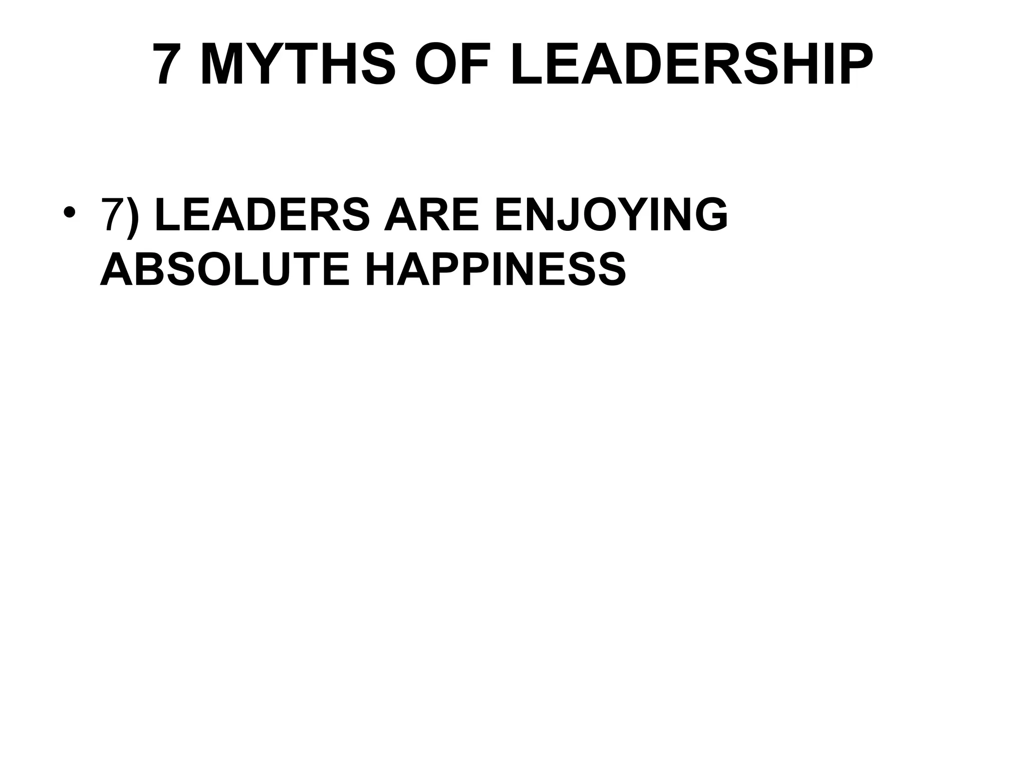 7 myths of leadership | PPT