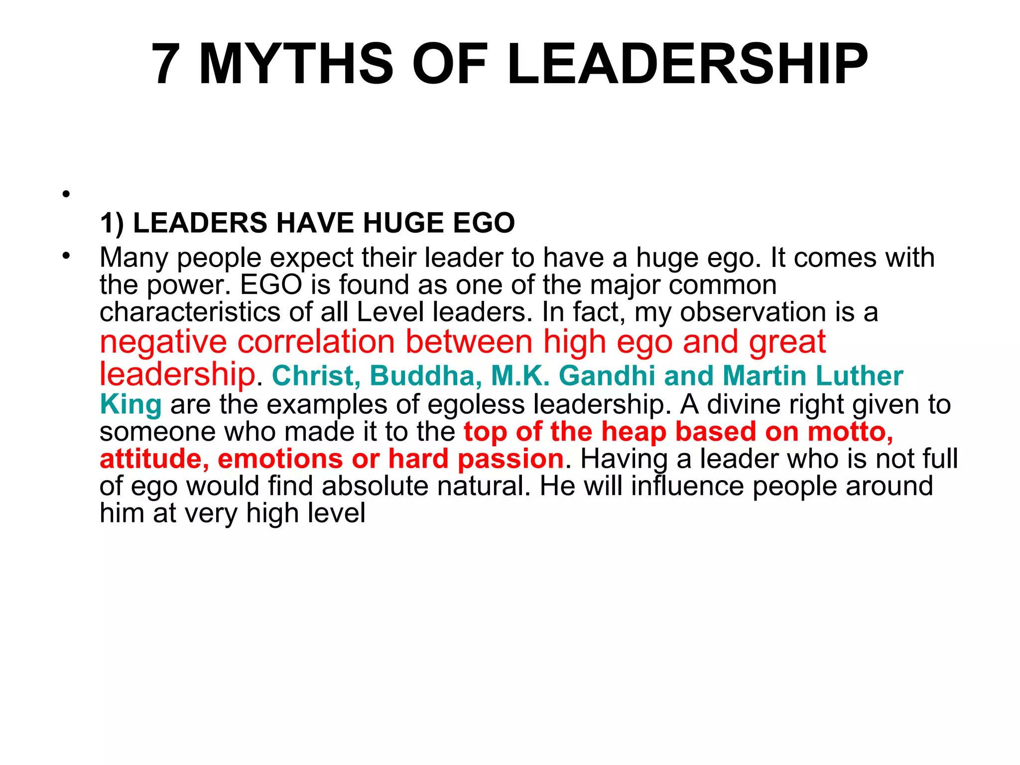 7 myths of leadership | PPT