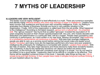 7 myths of leadership | PPT
