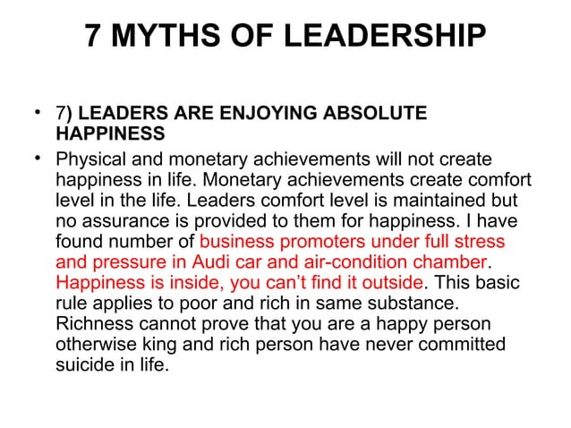 7 myths of leadership | PPT | Career Advice | Careers