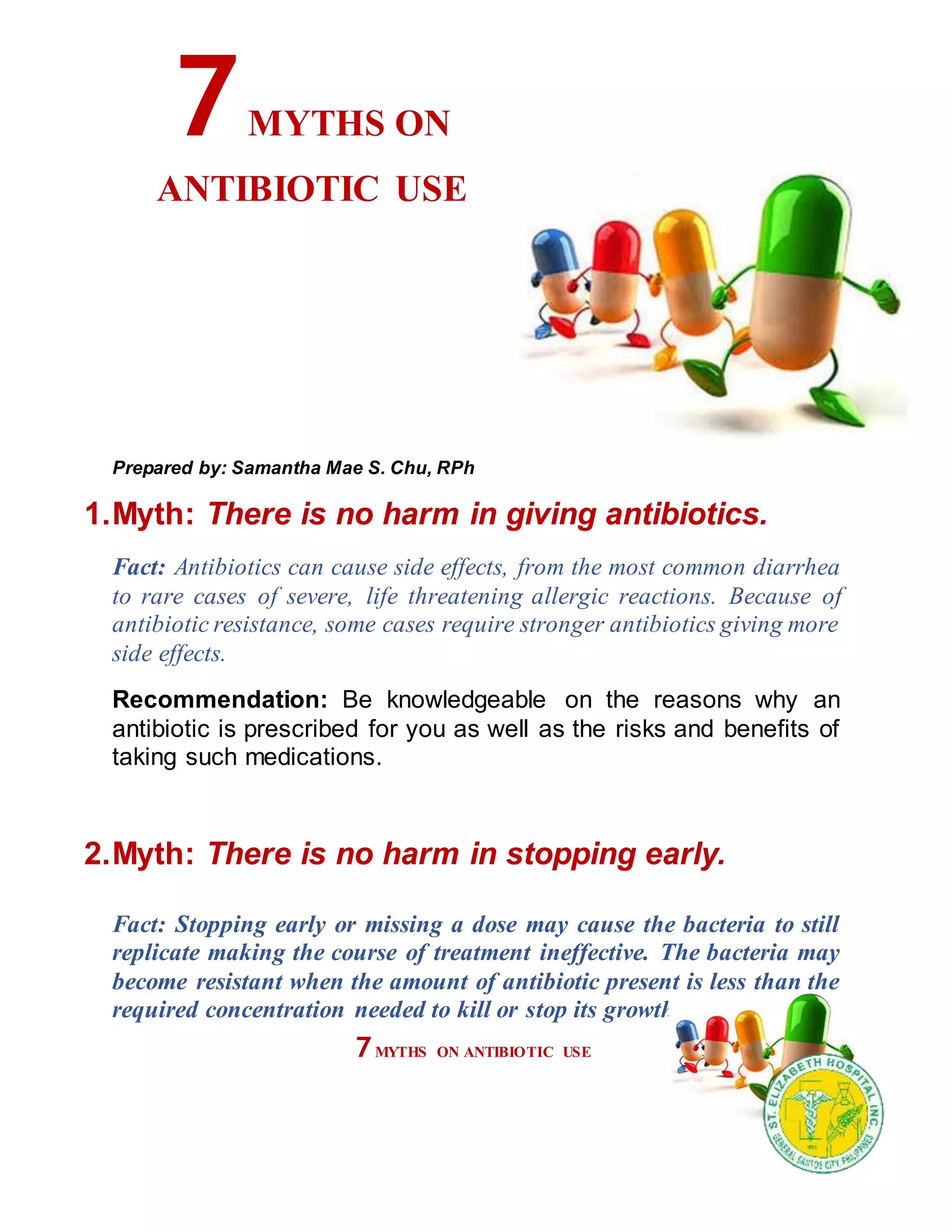 7 myths on antibiotic use | DOCX