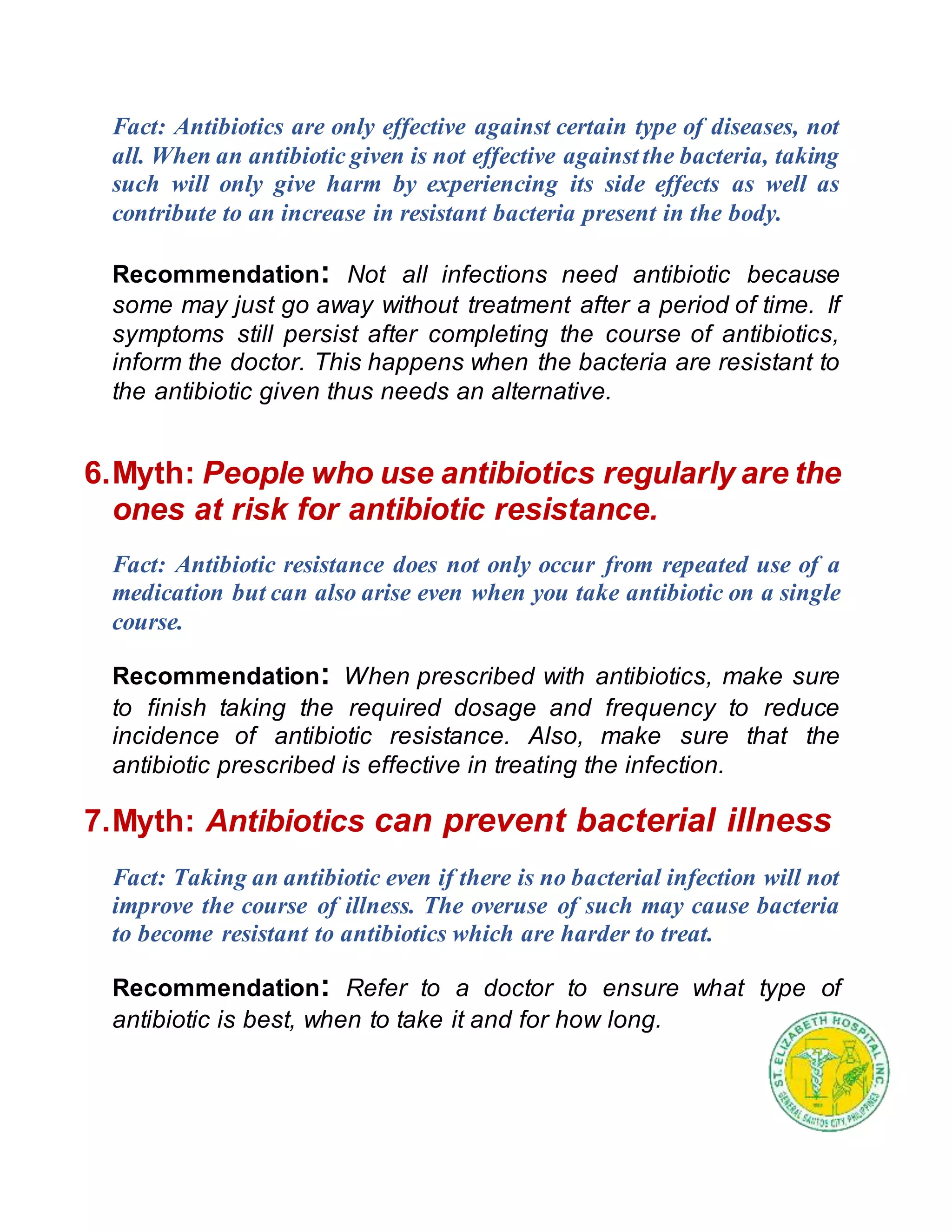 7 myths on antibiotic use | DOCX
