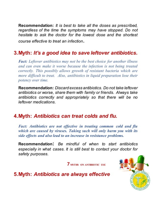 7 myths on antibiotic use | DOCX | Infectious Diseases | Diseases and ...