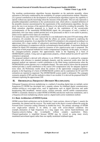 ESTIMATION OF SYMBOL TIMING AND CARRIER FREQUENCY OFFSET USING SYNCHRONIZATION SCHEME | PDF ...
