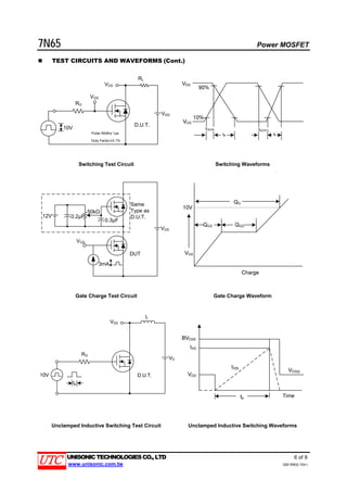 Original N-Channel Mosfet 7N65L-TF1-T UTC7N65L 7.4A 650V TO-263 New UTC ...