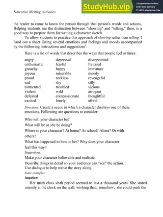 7 Narrative Writing Activities | PDF