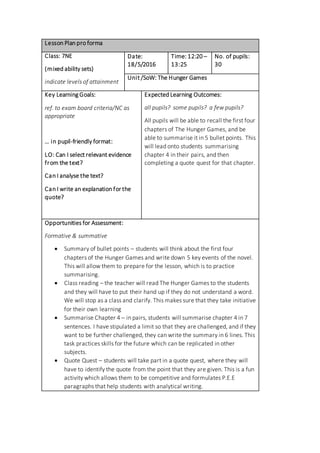 7NE Hunger Games L14 | PDF