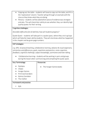 7NE Hunger Games L14 | PDF