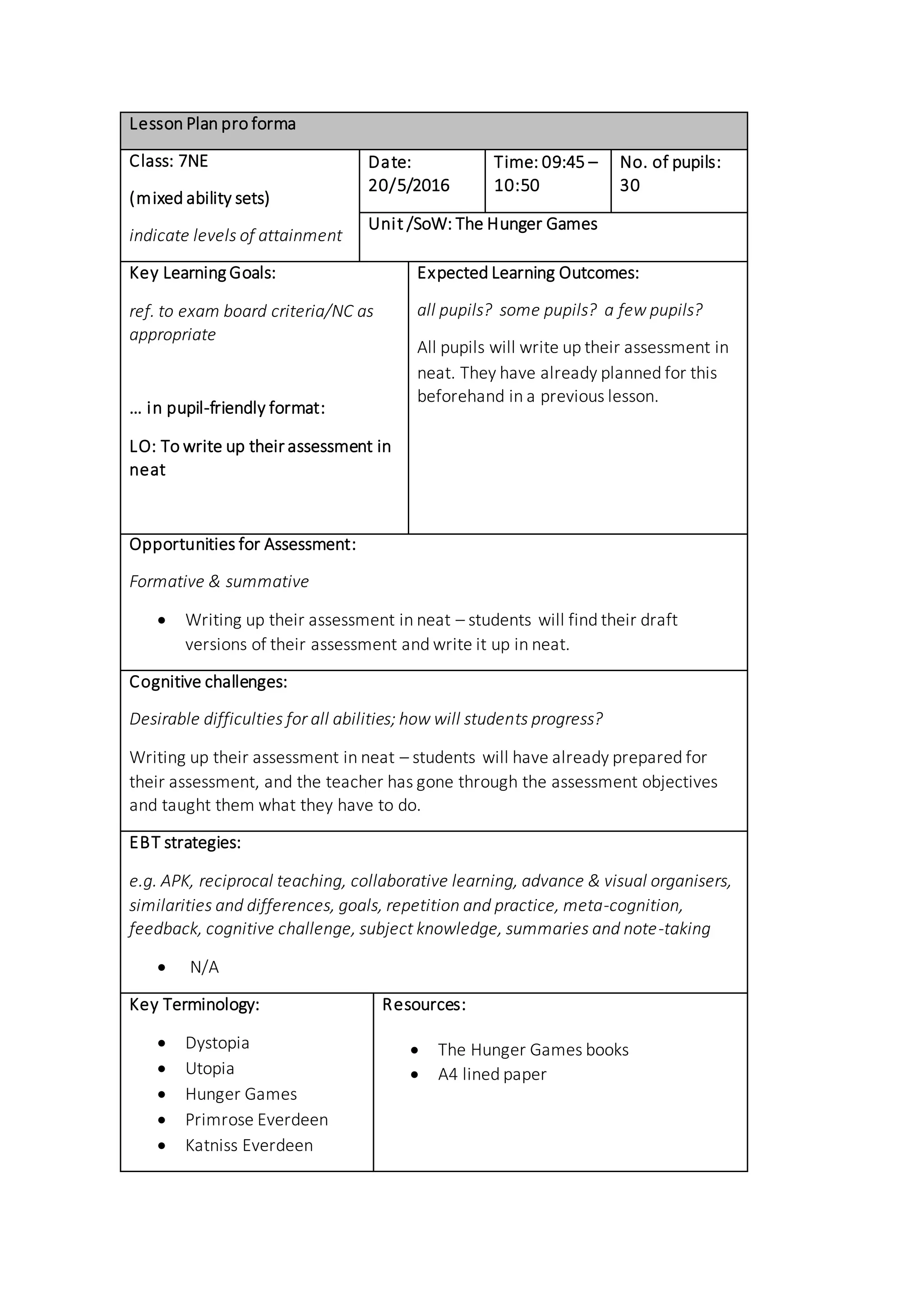 7NE Hunger games L15 plan | DOCX