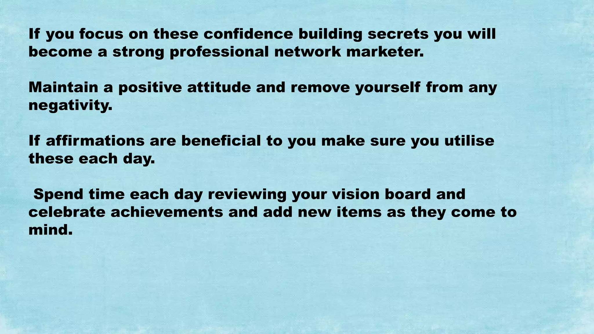 7 network marketing secrets to boost your self confidence | PPTX