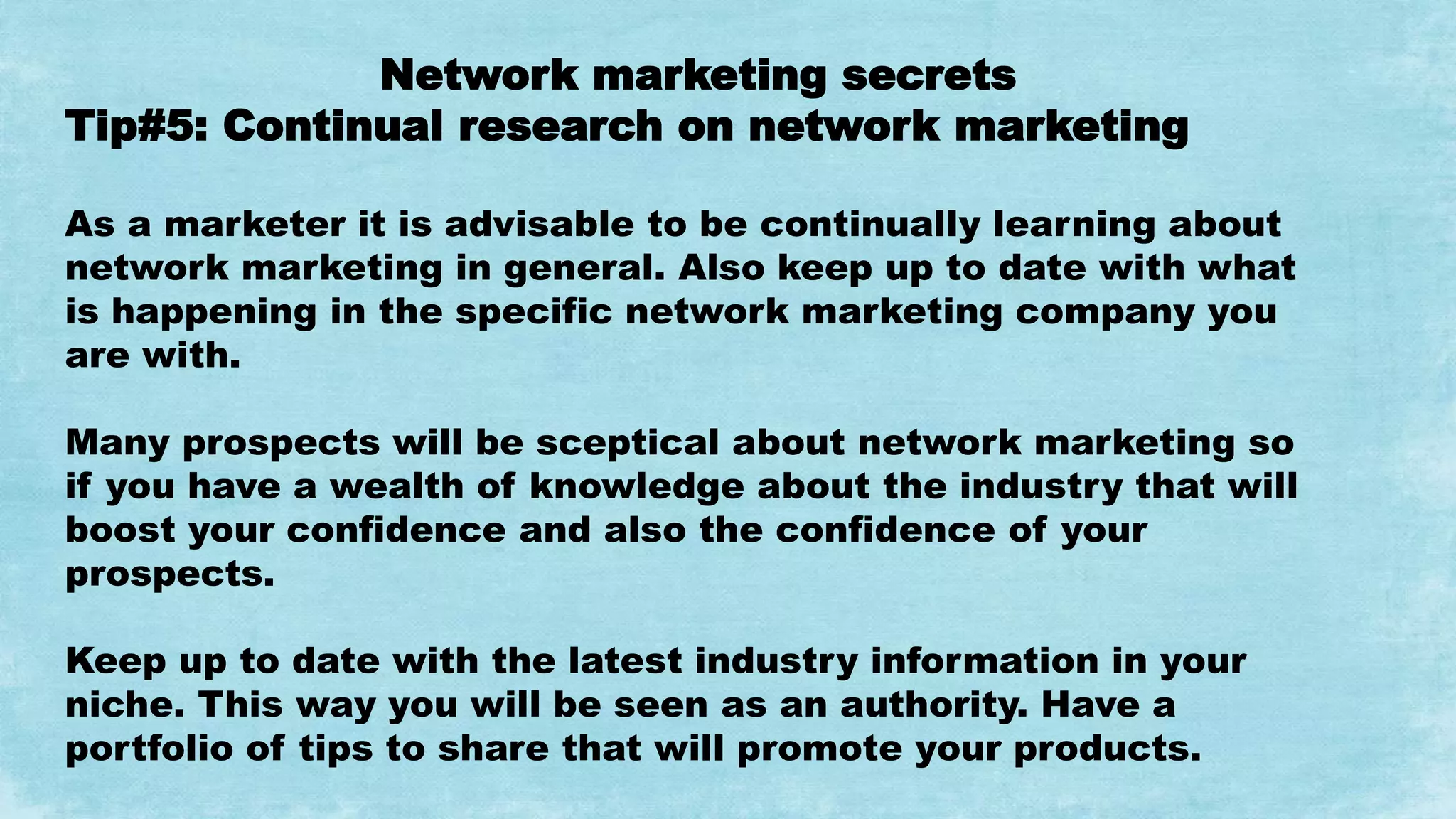 7 network marketing secrets to boost your self confidence | PPTX