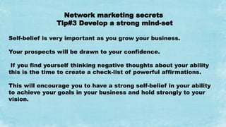 7 network marketing secrets to boost your self confidence | PPTX